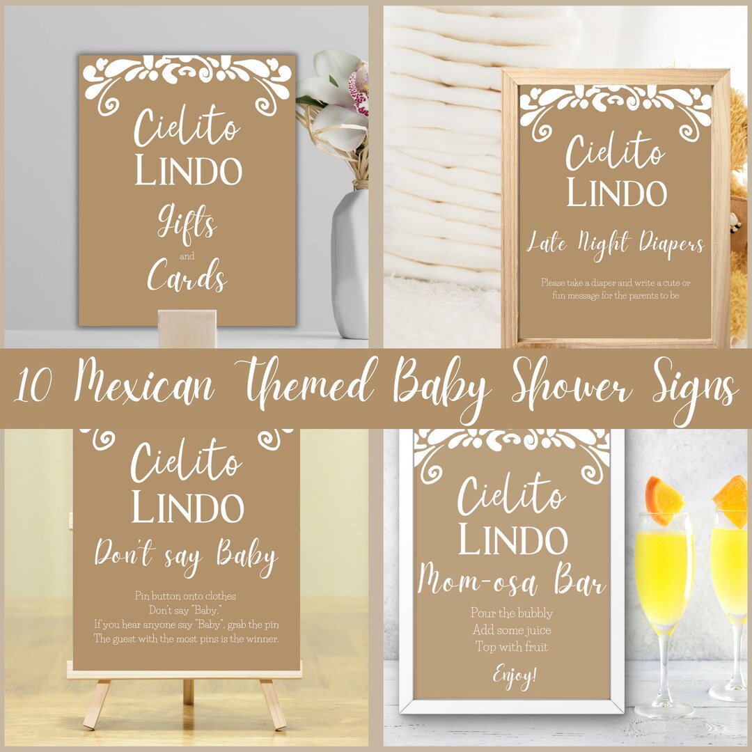 Cielito Lindo Baby Shower Signs Template Bundle for Talavera Inspired ...