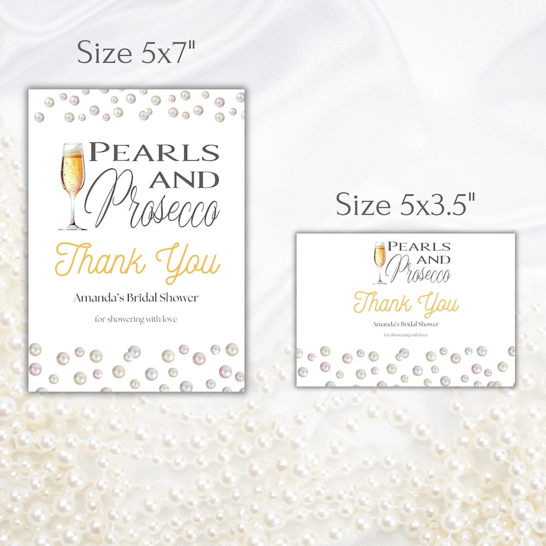 Pearls and Prosecco Bridal Shower Bundle Custom Templates, Brunch and ...