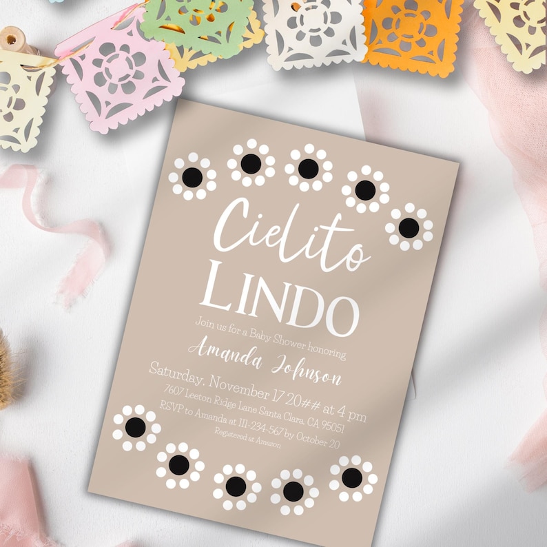 Cielito Lindo Baby Shower Invite for Your Talavera Barro Inspired ...