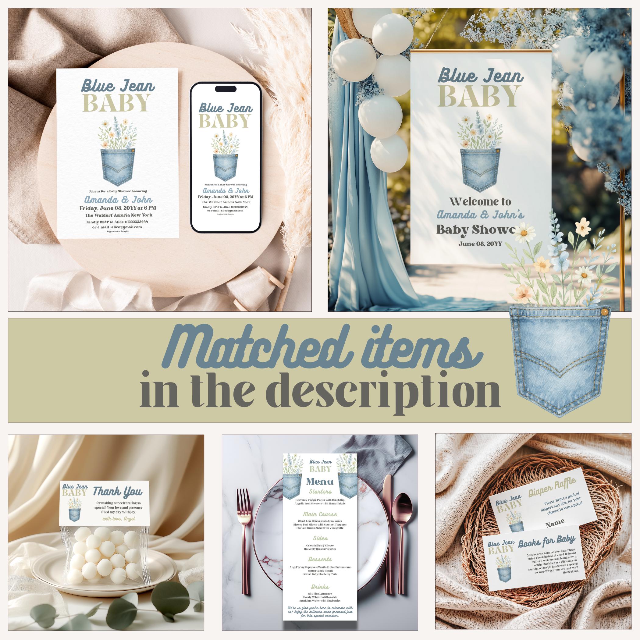 Pocket Denim Baby Shower Games Bundle Boy Rustic Floral Western Themed ...