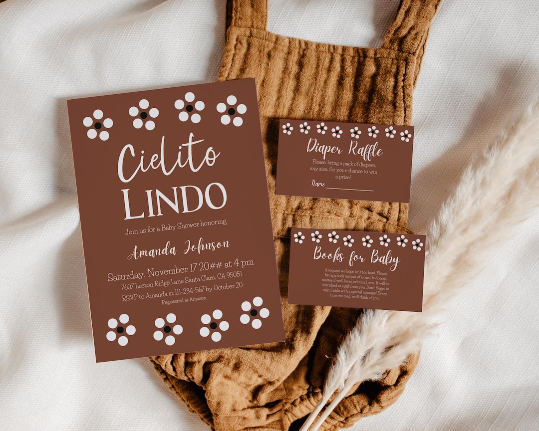 Cielito Lindo Baby Shower Invitation Template for Talavera Barro Themed ...