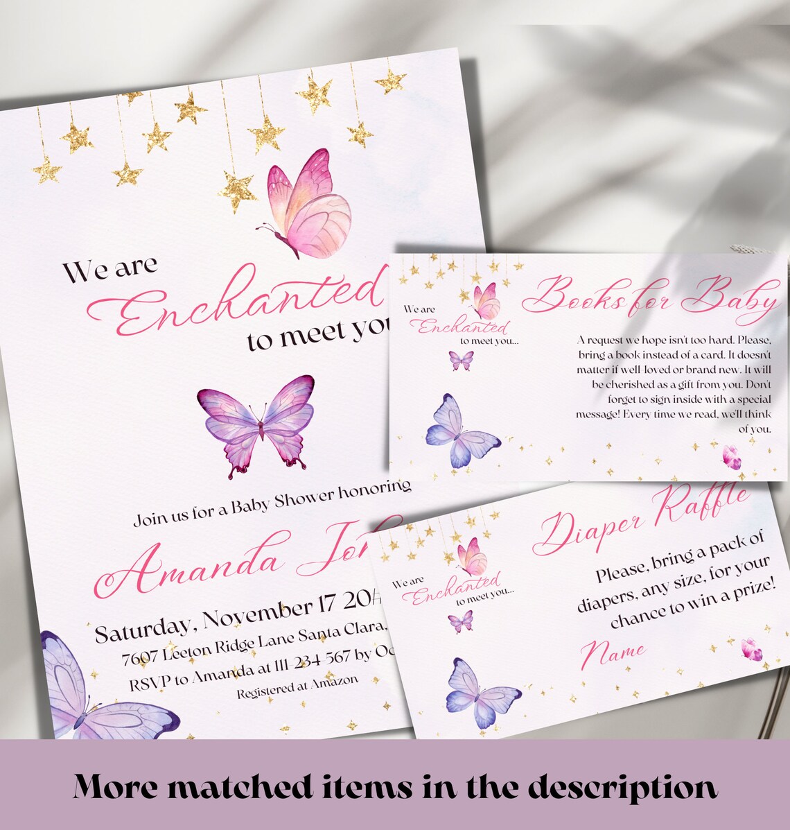 We Are Enchanted to Meet You Baby Shower Games Bundle, Canva Template ...
