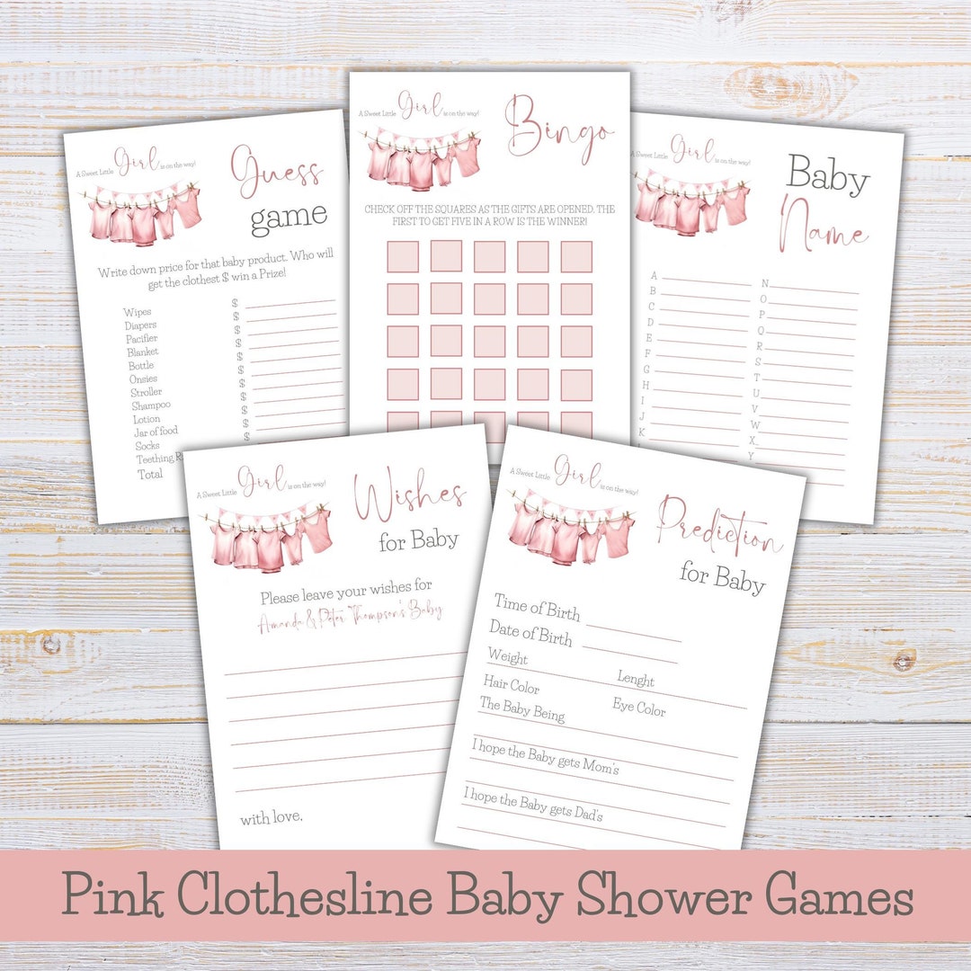 Boho Clothesline Baby Shower Games - Sweet Little Girl is on the Way ...
