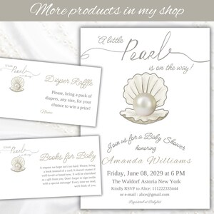 Little Pearl Baby Shower Sign, Under the Sea Welcome Sign Canva ...