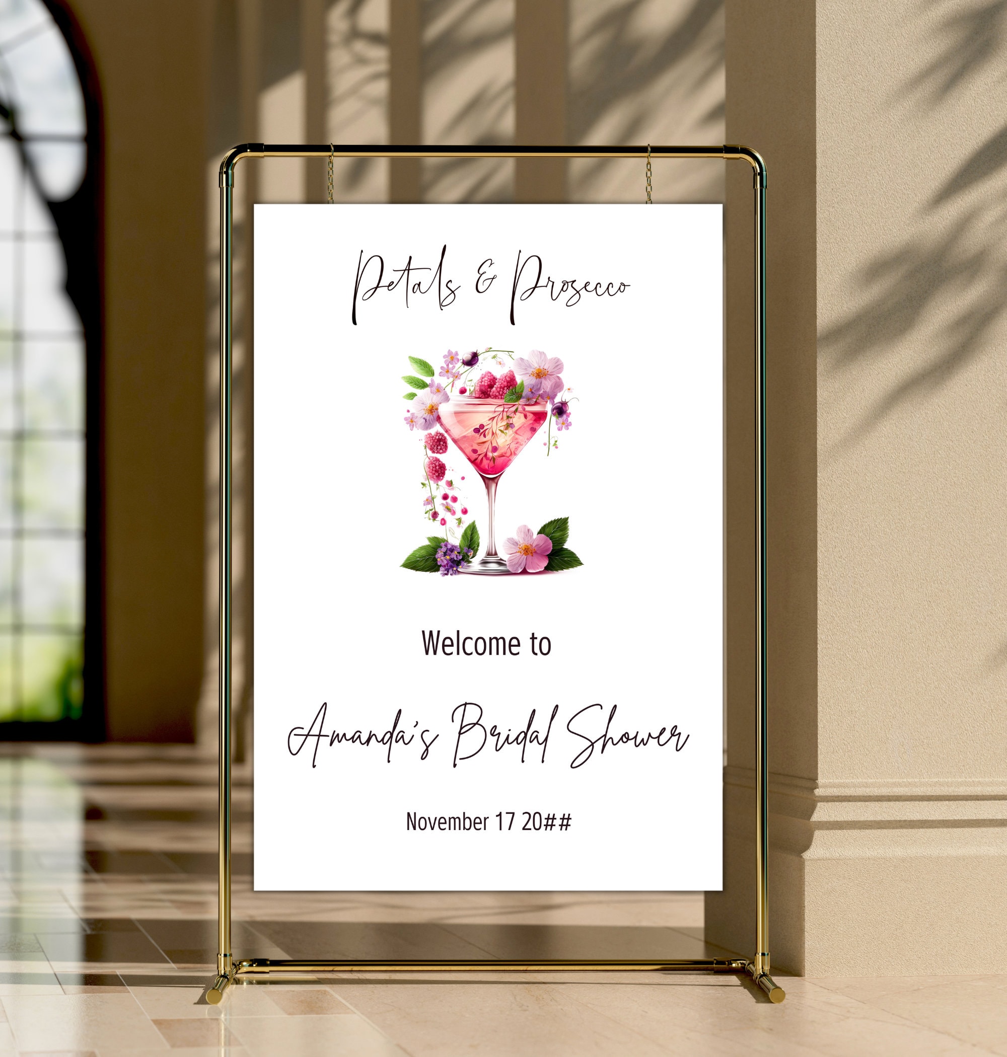 Petals and Prosecco Bridal Shower Signs for Brunch and Bubbly - Etsy