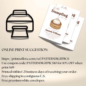 Little Dumpling Gift Tag Baby Shower Gift Tag Digital Template Cute ...