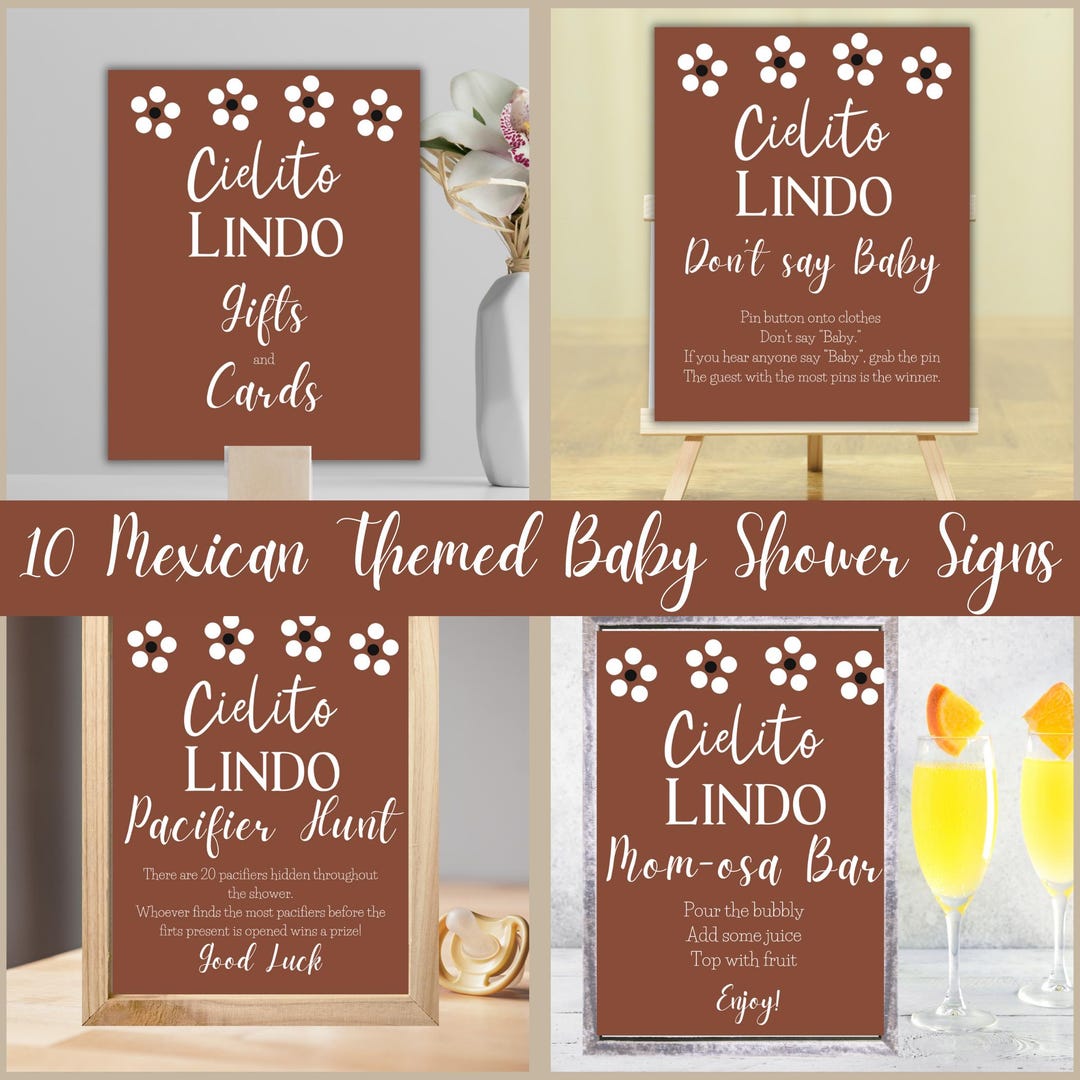 Cielito Lindo Baby Shower Sign Templates for Talavera Barro Themed ...
