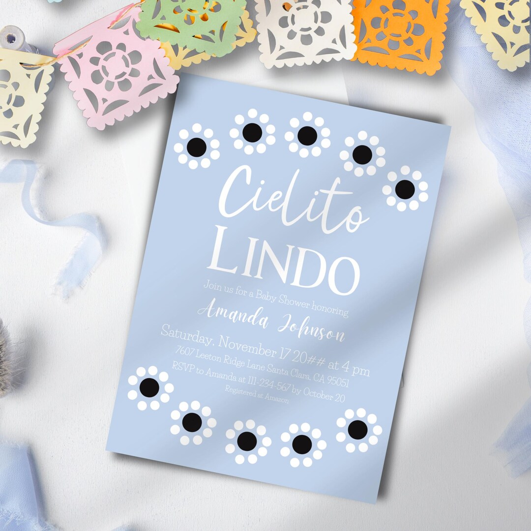 Cielito Lindo Baby Shower Invitation Template for Your Talavera Mexican ...