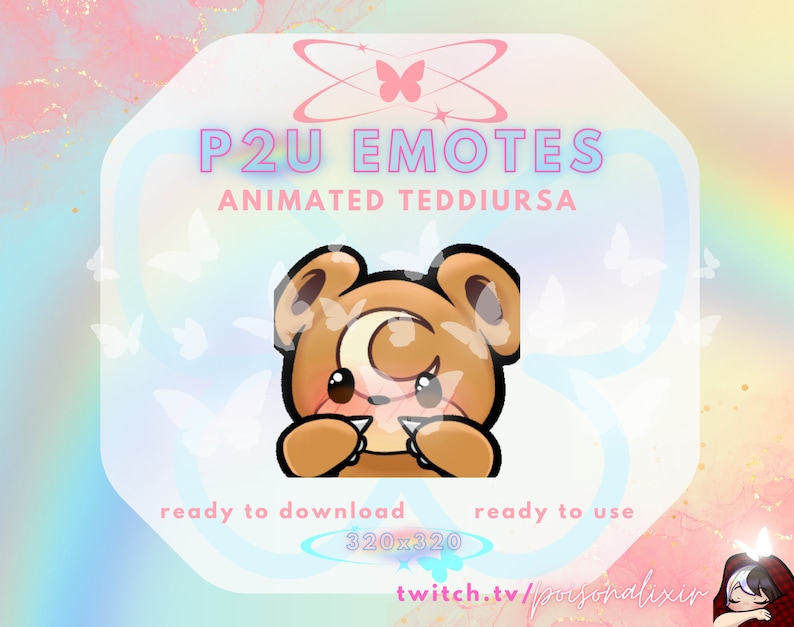 Animated Teddiursa Pokemon Shy Emote for Twitch, Discord, Kick - Etsy