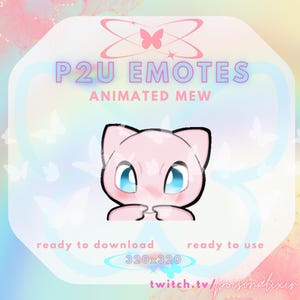 Animated Mew Pokemon Shy Emote for Twitch, Discord, Kick - Etsy
