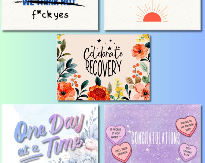 Sobriety Card Variety Pack | Addiction Recovery Card | Sobriety Gift ...