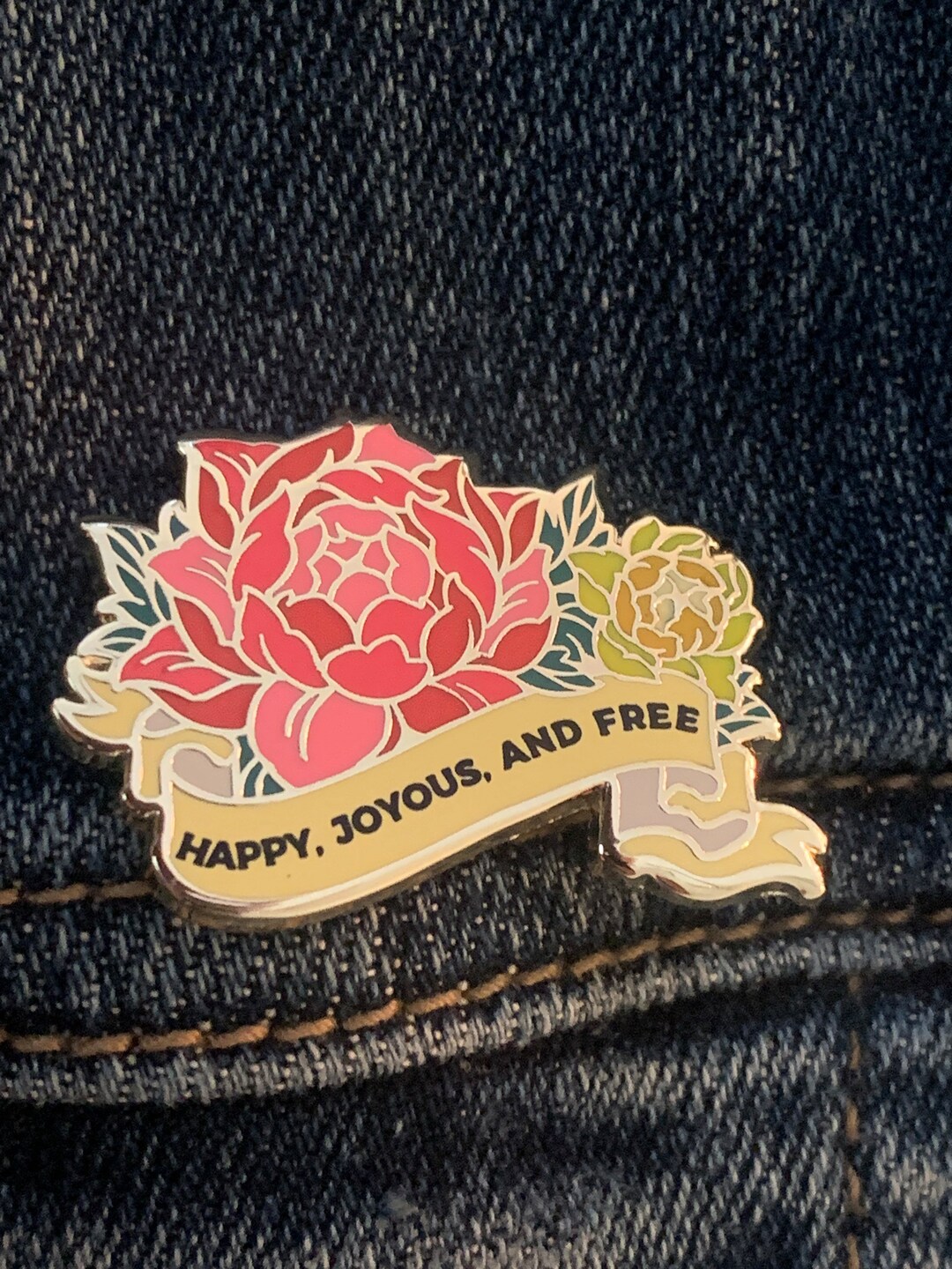Happy, Joyous & Free Enamel Pin / Recovery / Sobriety Pin/ NA / AA / 12 ...