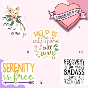 Sobriety Sticker Pack: AA & NA Recovery Gifts, Motivational Decals - Etsy