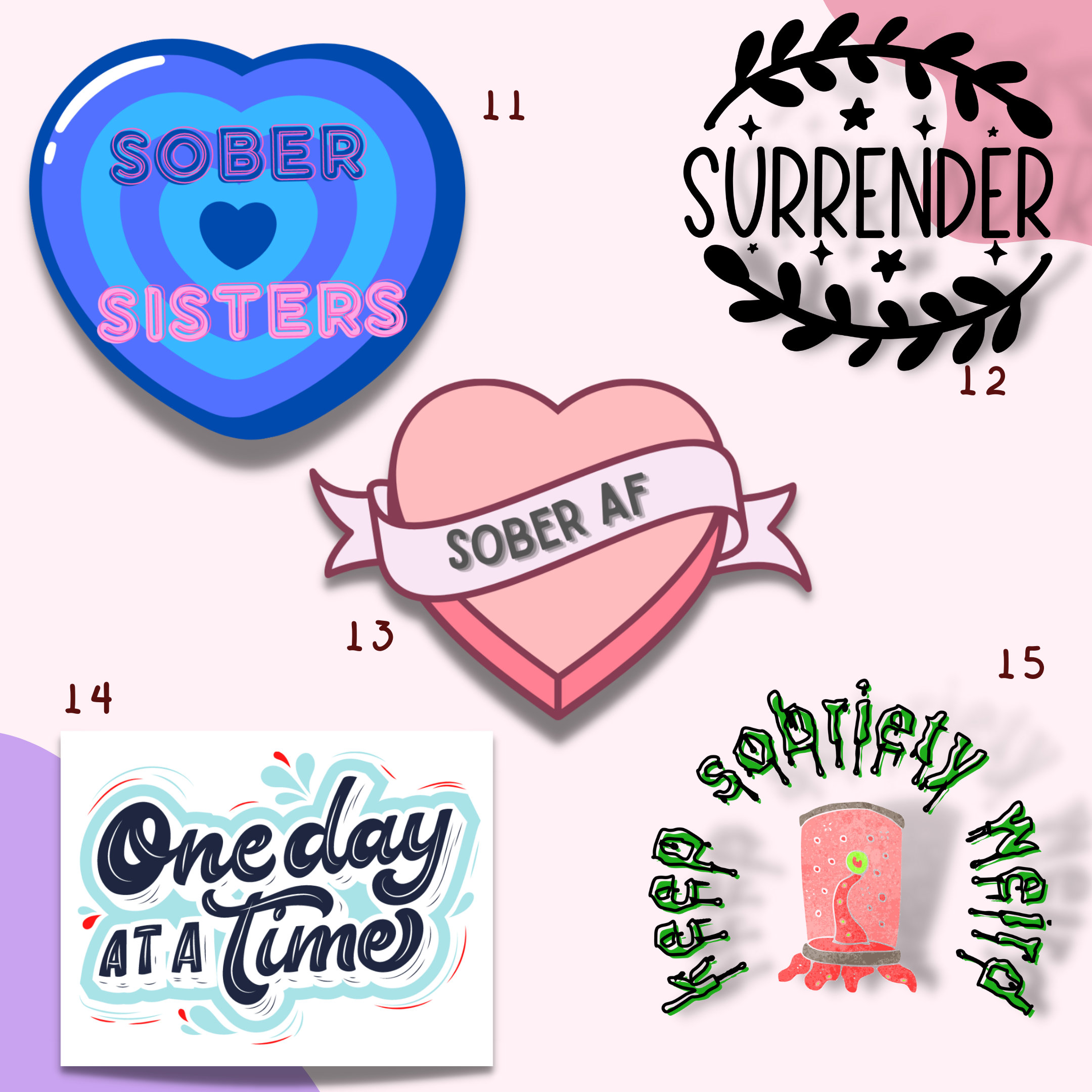 Sobriety Sticker Pack: AA & NA Recovery Gifts, Motivational Decals - Etsy
