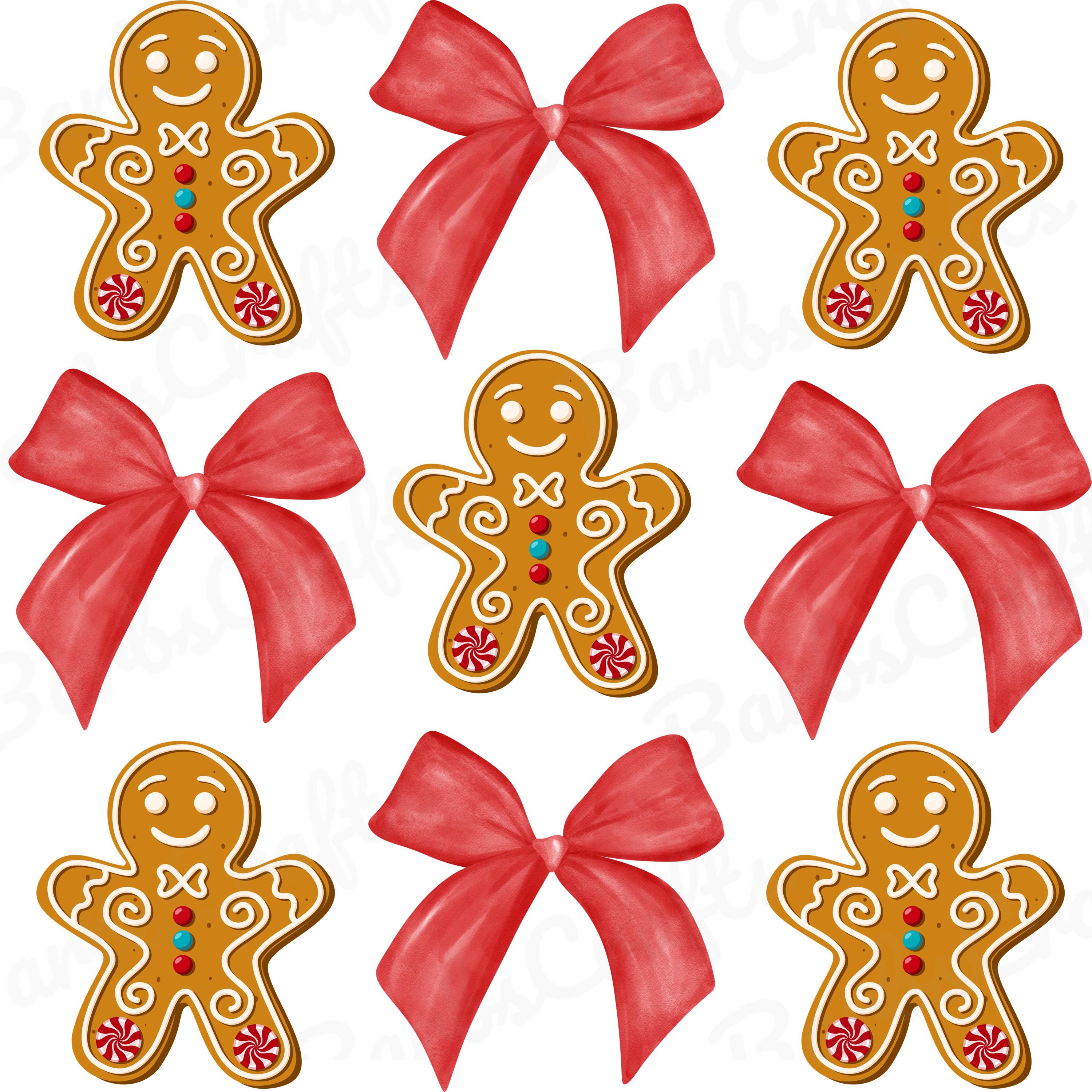 Gingerbread Man Png Bow Gingerbread Png - Etsy