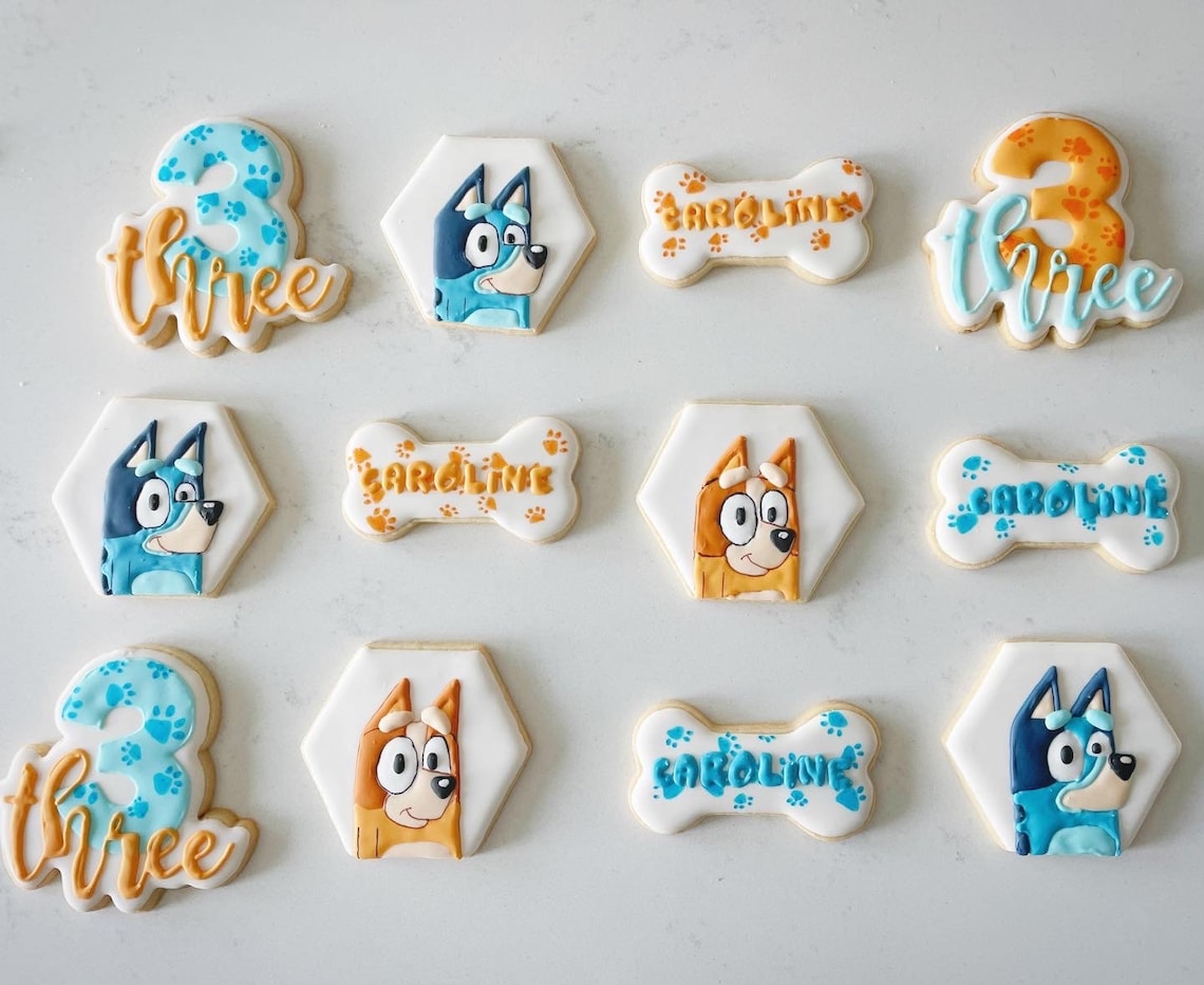 Bluey Sugar Cookies, Birthday Cookies, Royal Icing Cookeis - Etsy