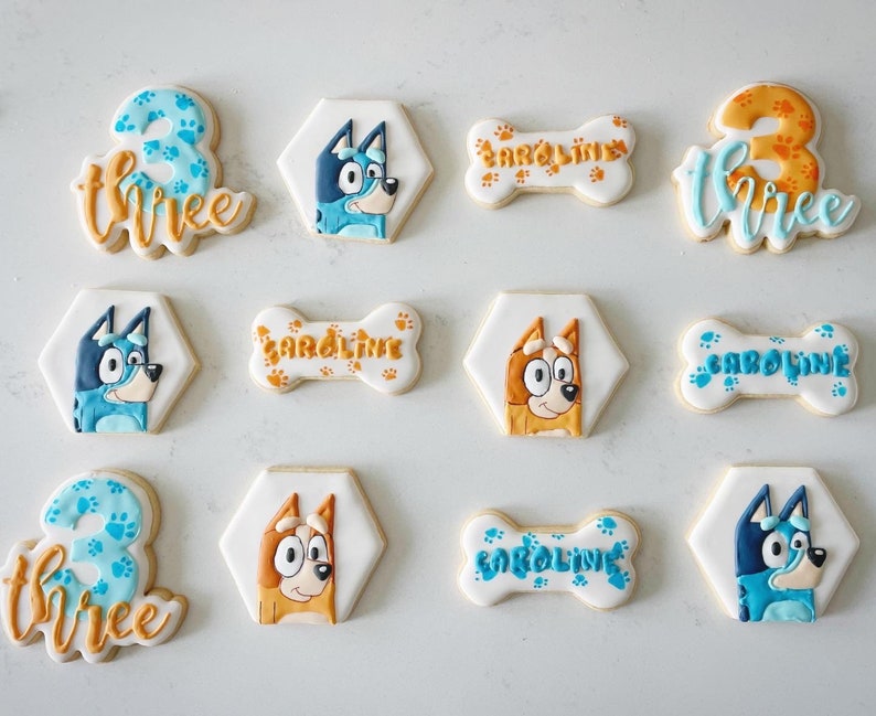 Bluey Sugar Cookies, Birthday Cookies, Royal Icing Cookeis - Etsy