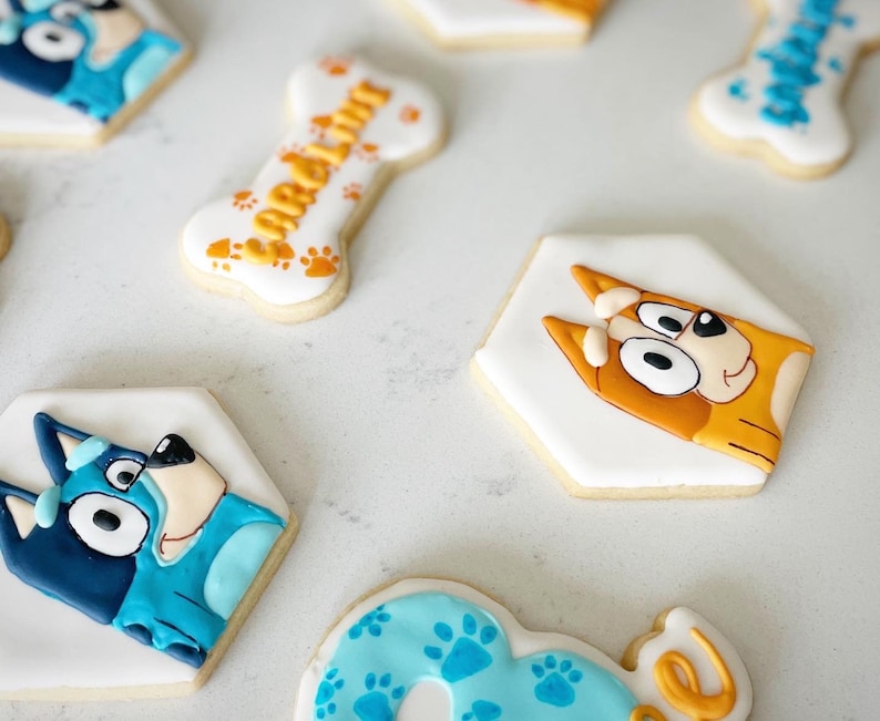 Bluey Sugar Cookies, Birthday Cookies, Royal Icing Cookeis - Etsy