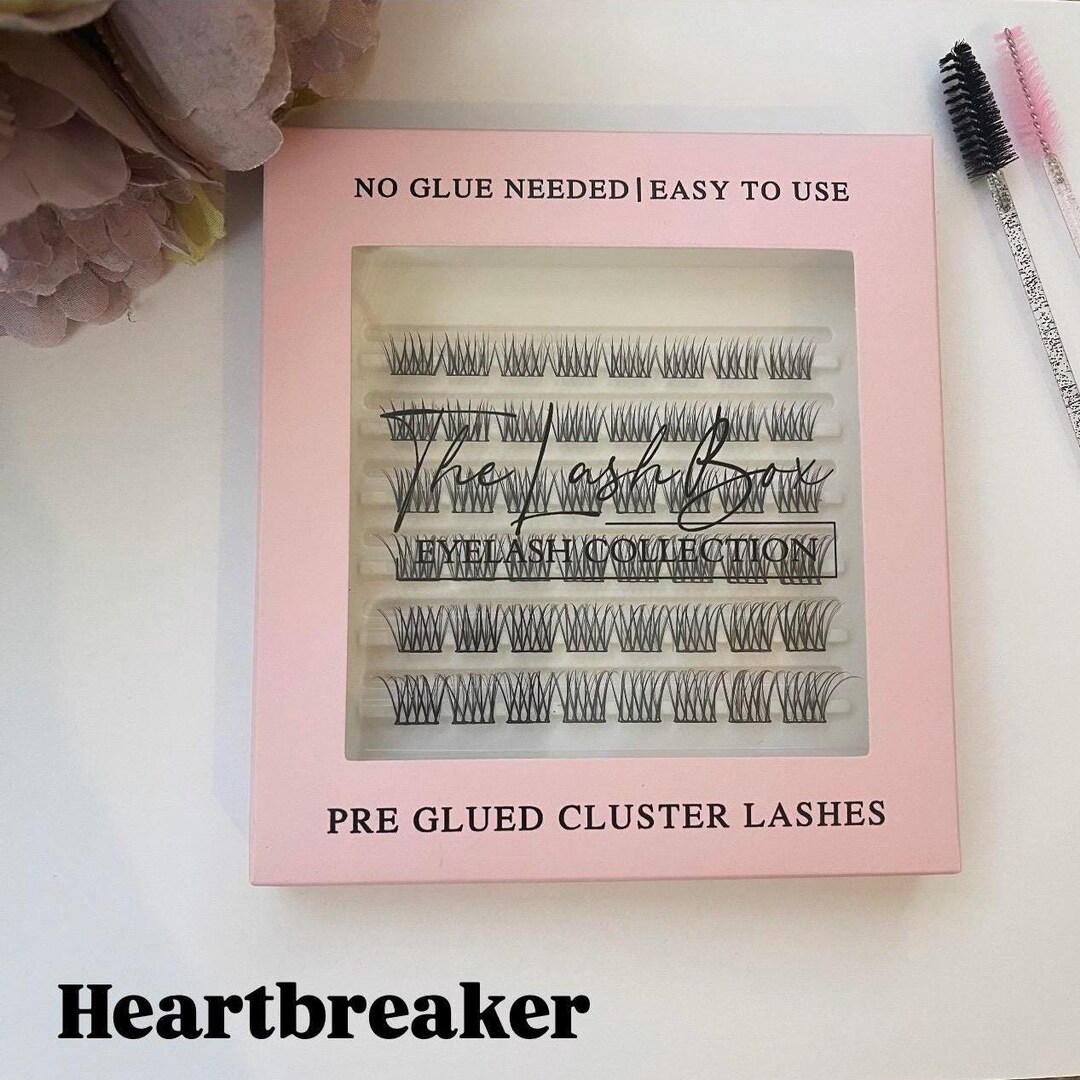 Pre Glued Cluster Lashes No Glue Needed Easy to Use HEARTBREAKER Z002 ...