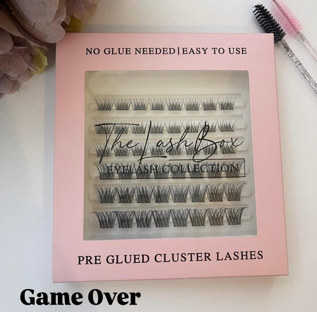 Pre Glued Cluster Lashes - 'game Over' Style, Easy Application - Etsy