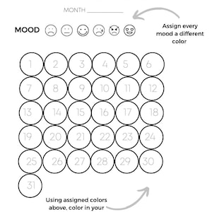 Mood Tracker Printable, Mood Chart, Mood Journal, Emotion Tracker, Mood ...