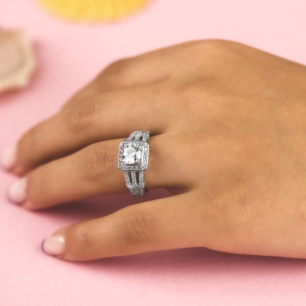 Square Cut Wedding Rings - Etsy