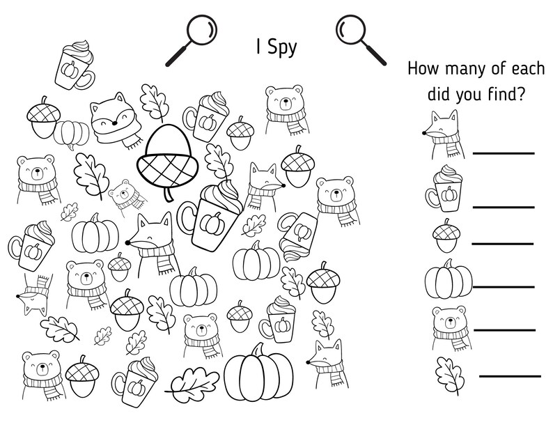 Thanksgiving Fall Theme Coloring Pages With Activities - Etsy