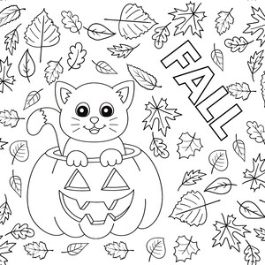 Thanksgiving Fall Theme Coloring Pages With Activities - Etsy