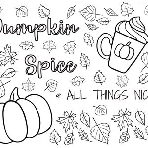 Thanksgiving Fall Theme Coloring Pages With Activities - Etsy