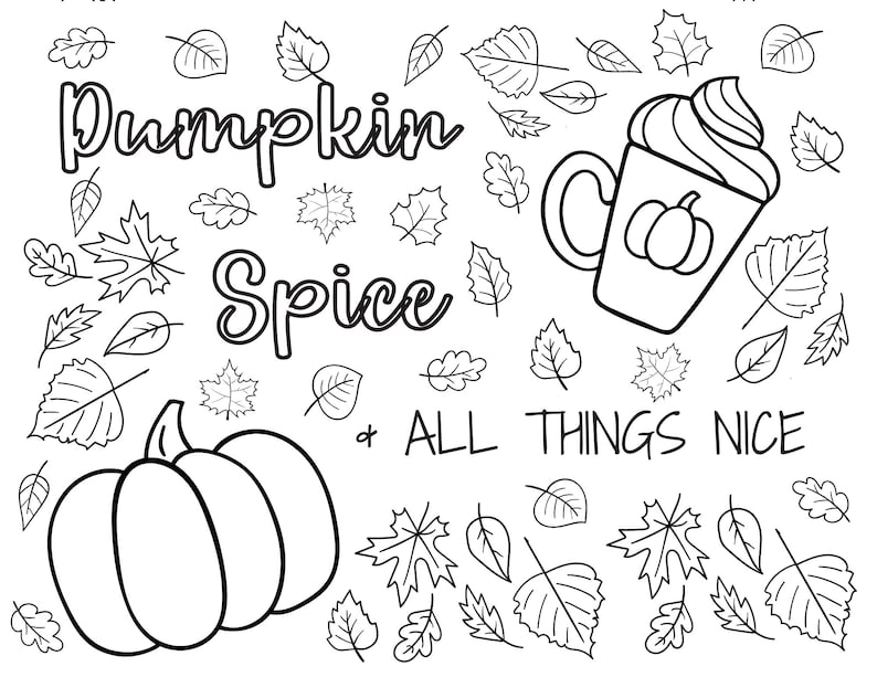 Thanksgiving Fall Theme Coloring Pages With Activities - Etsy