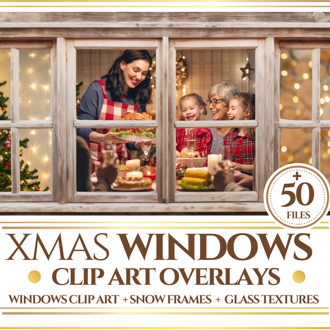 Overlays Christmas. Windows and Snow Frames Overlays for Photoshop ...