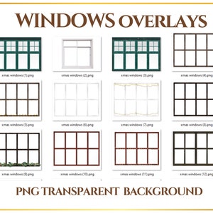 Overlays Christmas. Windows and Snow Frames Overlays for Photoshop ...