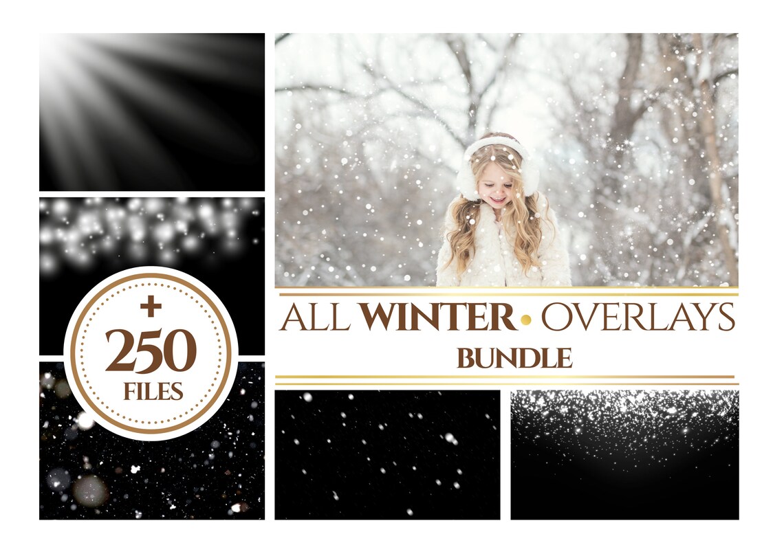 Overlays. Winter Snow Bundle Collection. Snow Rain Winter - Etsy