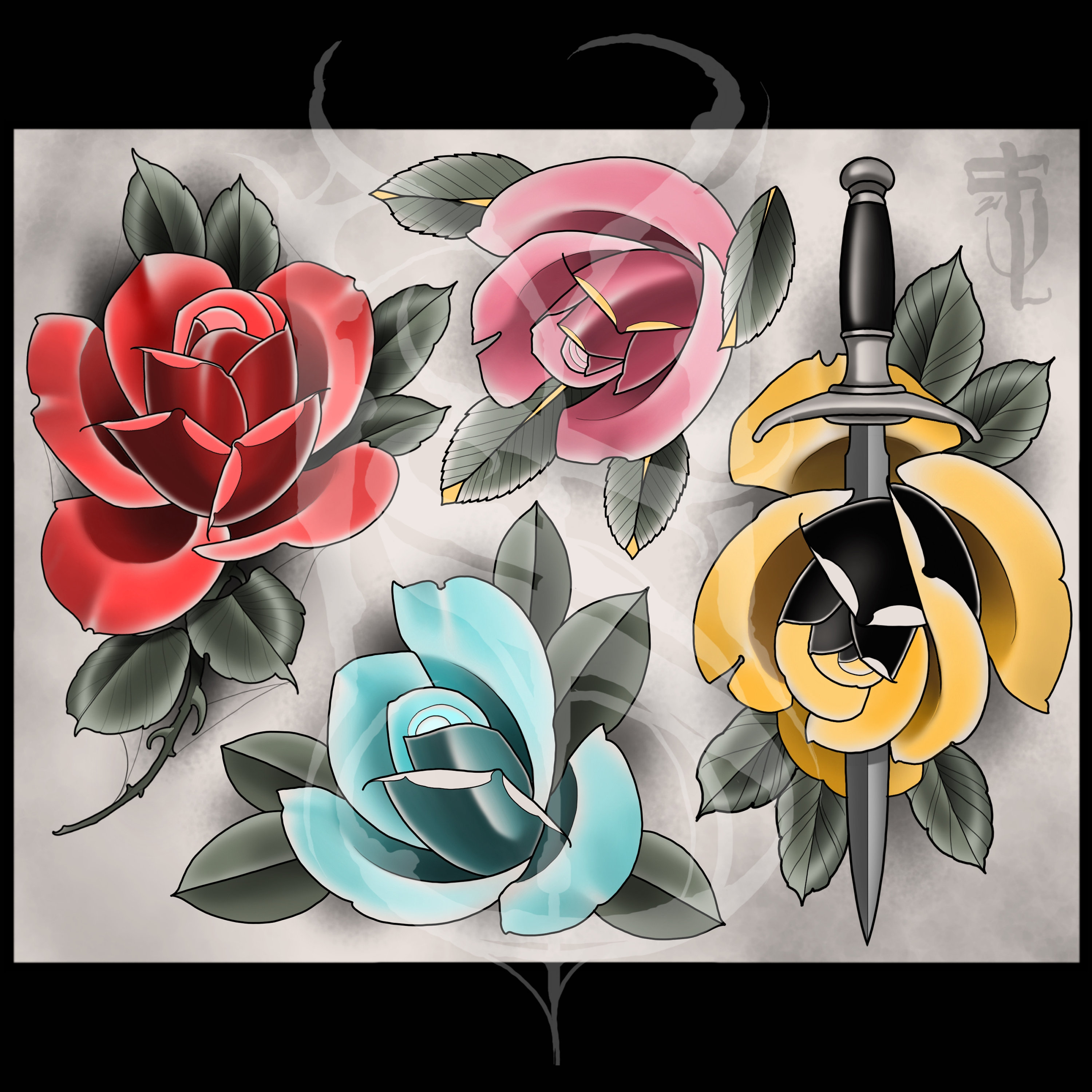 Neo trad rose tattoo - Bronctattooaus.com