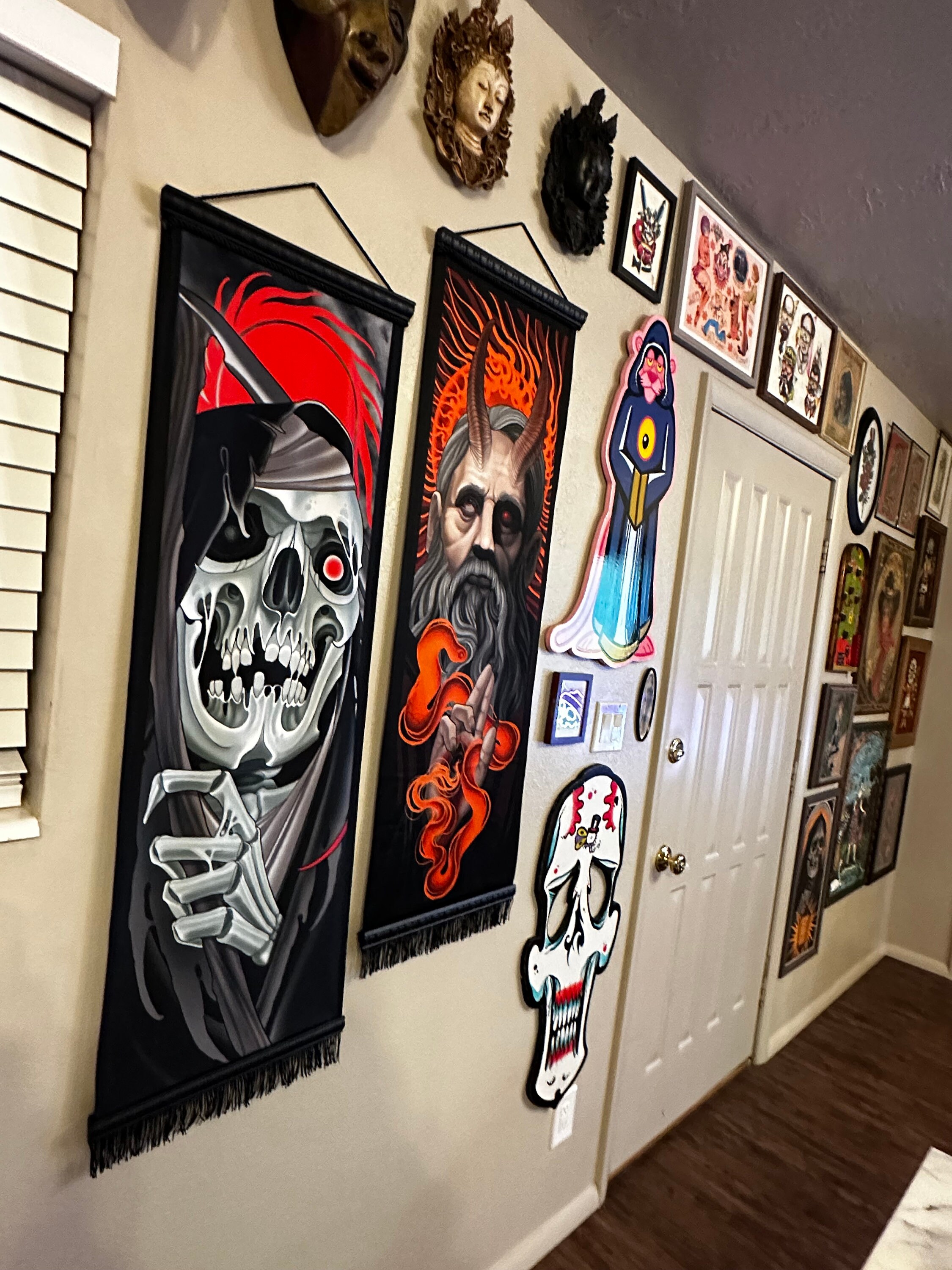 Grim Reaper Neotraditional Tattoo Style Art Tapestry Fabric Banner ...