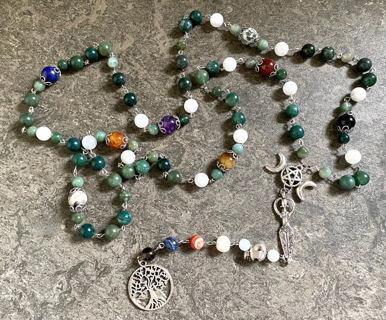 Wheel of the Year Pagan Witch's Thirteen Moons & Sabbats Rosary ...