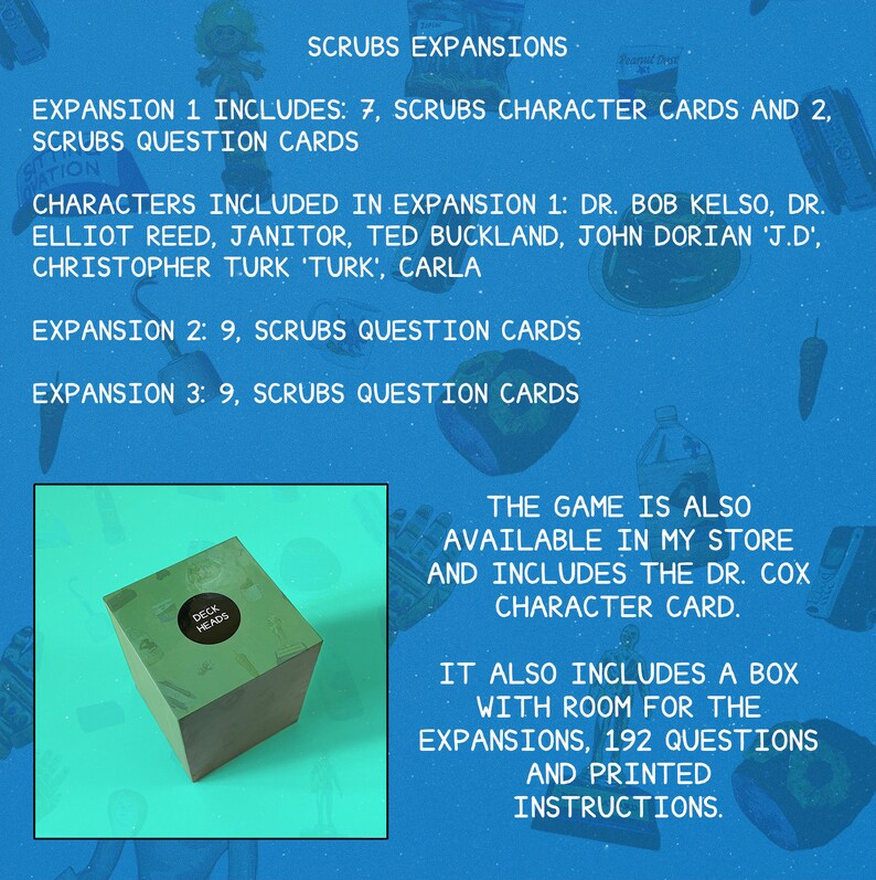Scrubs Trivia Card Game Expansion Packs Deck Heads Card Game - Etsy