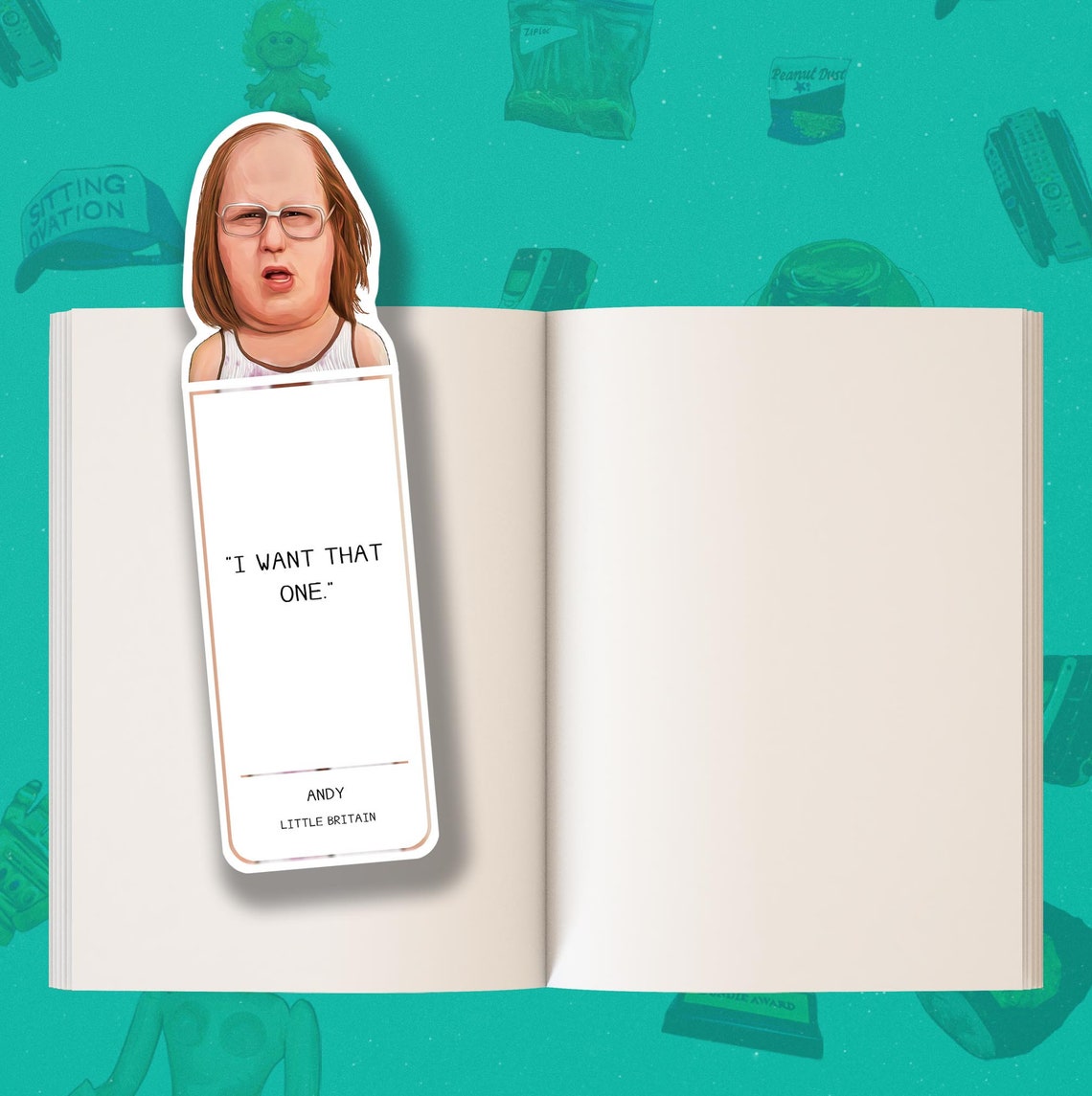 Bookmark - Andy - Little Britain - Pop Culture Artwork Bookmarks - Etsy