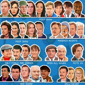 UK Sitcom Stickers & Bookmarks - Etsy UK
