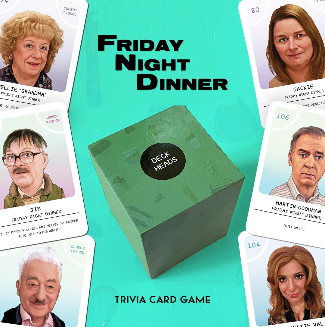 Friday Night Dinner Trivia Card Game - Deck Heads - Etsy