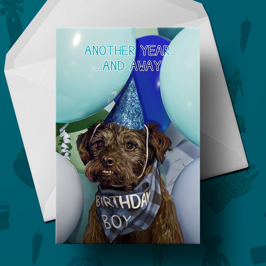 Ted Birthday Card: Funny Dog Pop Culture Art - Etsy UK