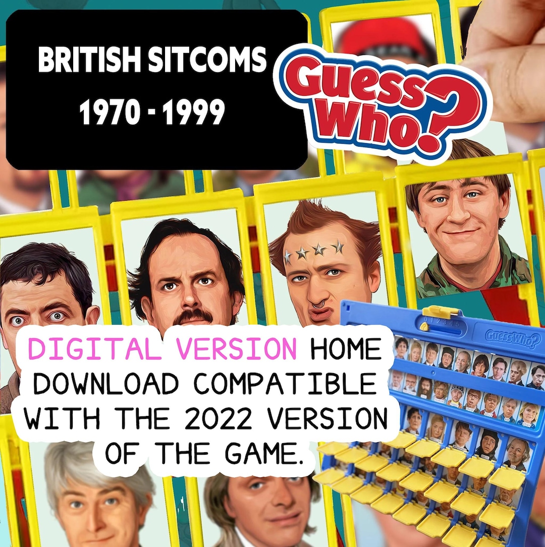 Digital - British Sitcoms 1970-1999 Guess Who? Game Template Inserts ...
