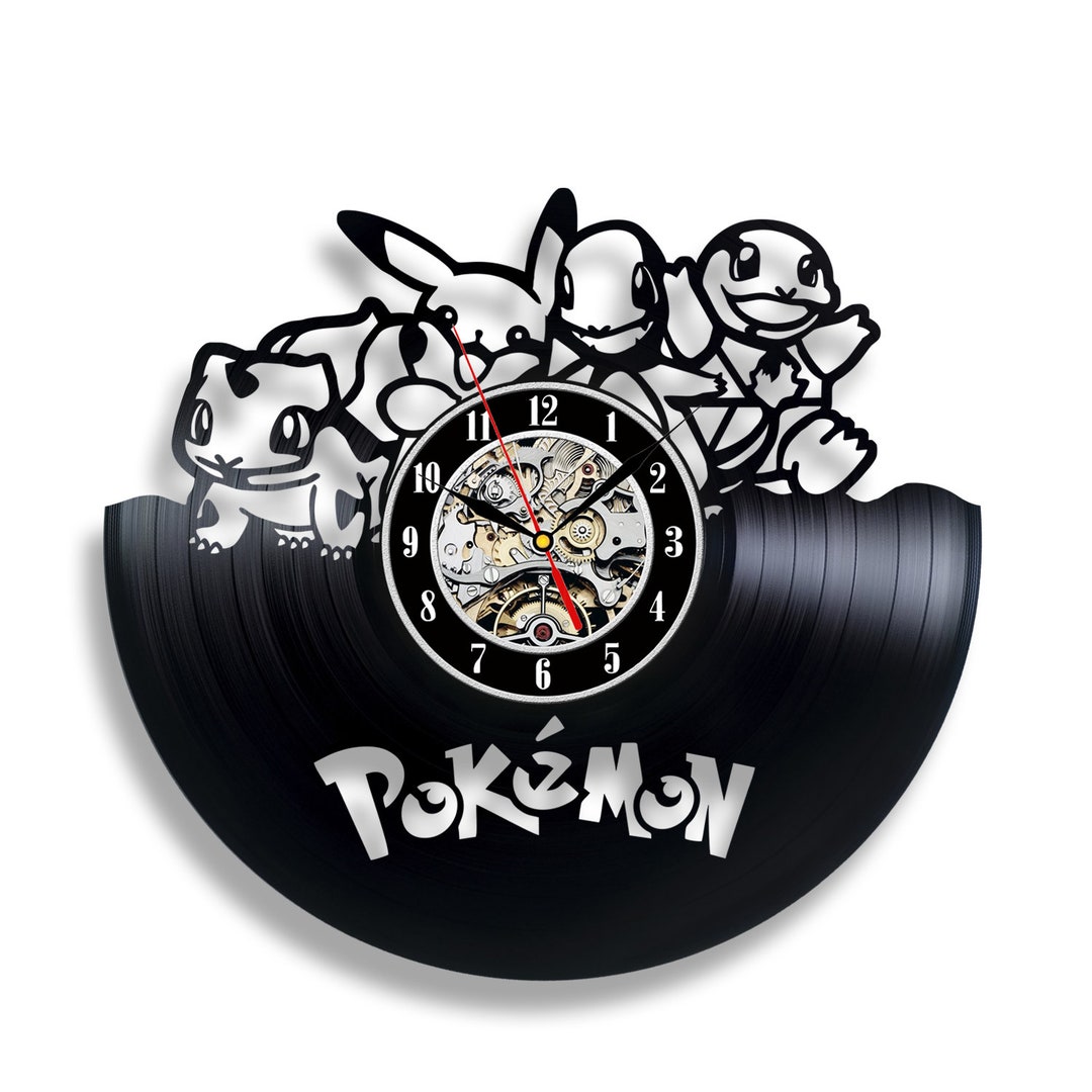 Pokemon Vinyl Record Modern Clock Anime Characters Unique Art Original ...