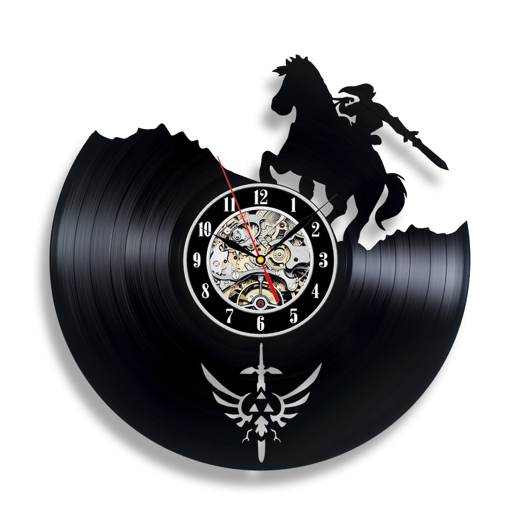 Zelda Triforce Vinyl Record Clock Game Room Art Original Boys Room Wall ...