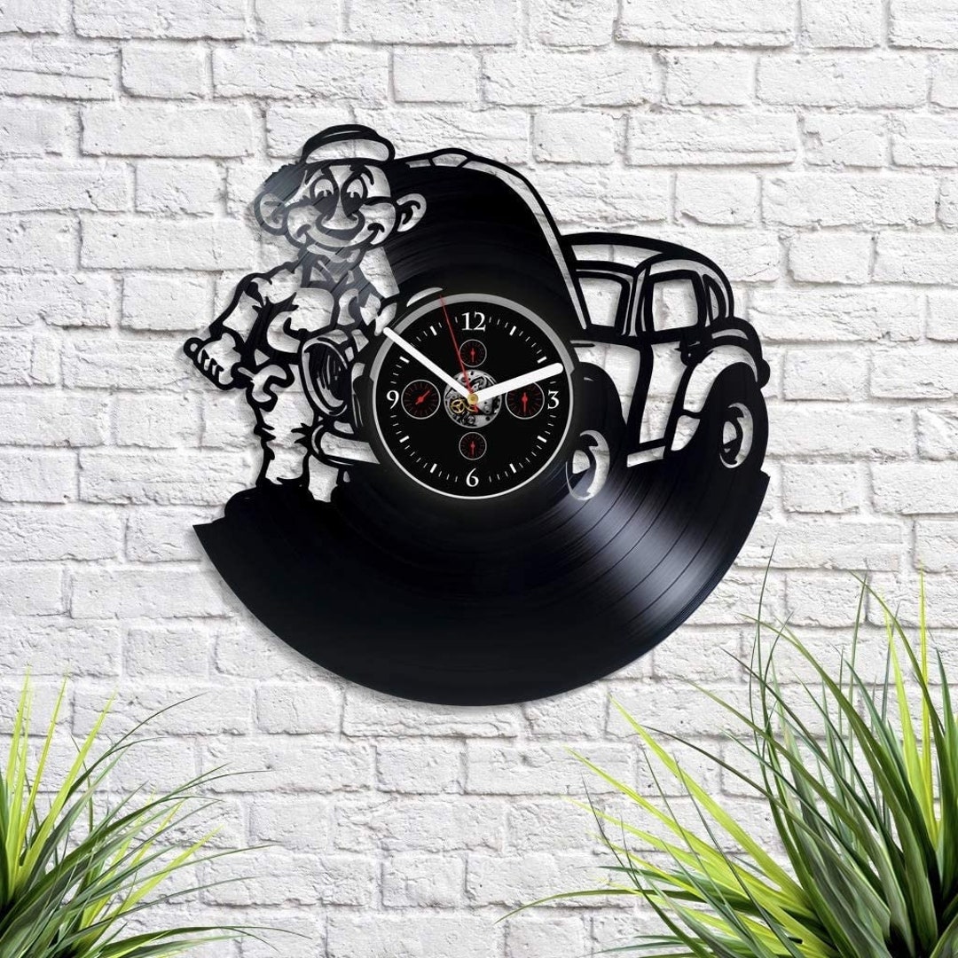 Mechanic Vinyl Record Clock Vintage Wall Art Decor for Garage Original ...