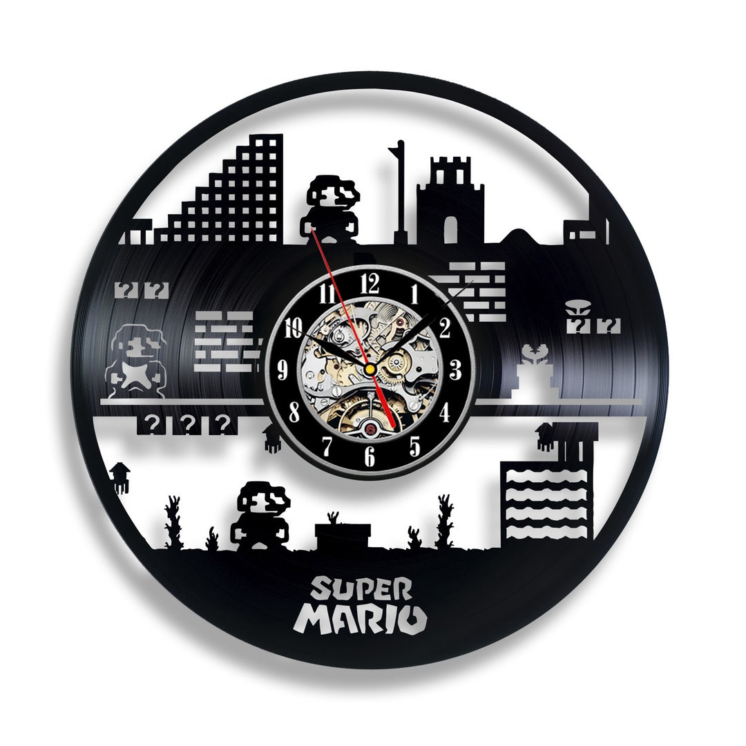 Super Mario Vinyl Record Clock Vintage Wall Art Original Decoration for ...