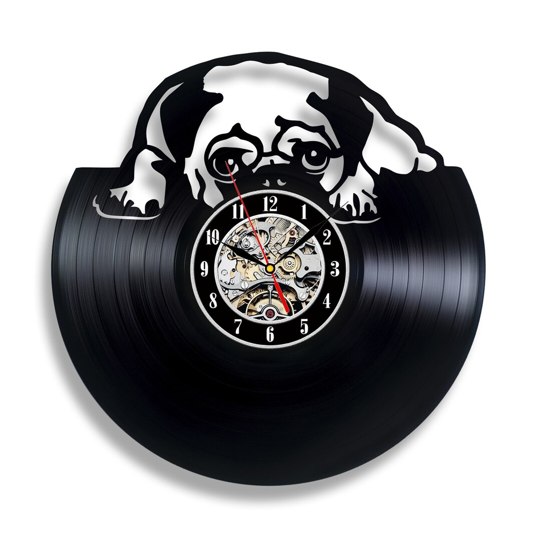 Pug Vinyl Record Wall Clock Vintage Wall Décor for Kids Room Unique ...