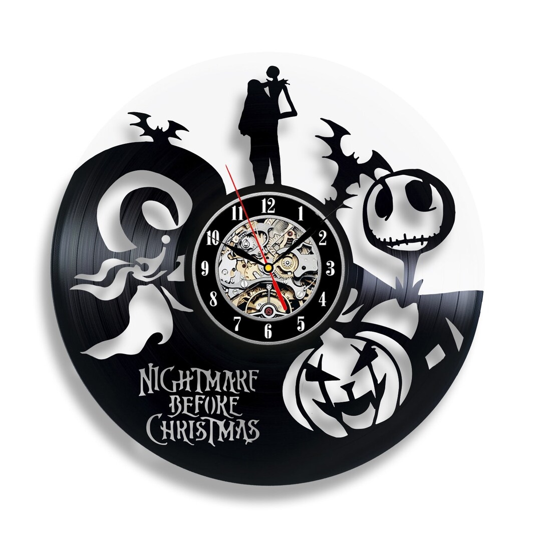 Nightmare Before Christmas Vinyl Record Clock Modern Wall Hanging Art ...