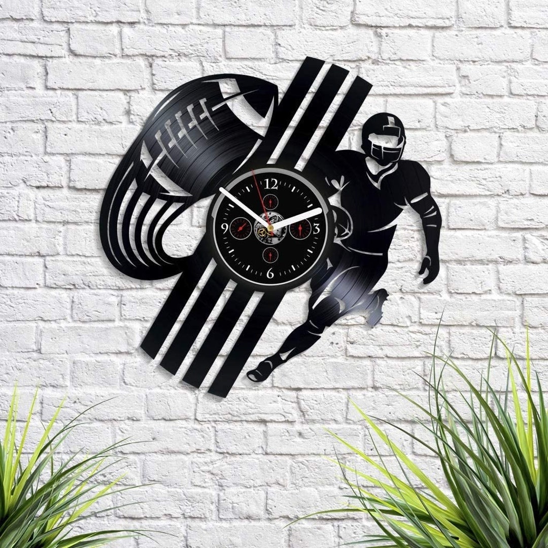 Rugby Football Player Vinyl Record Clock Modern Wall Art Decor for Him ...