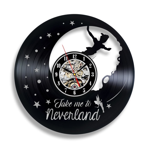 Peter Pan Neverland Vinyl Record Clock Nursery Wall Art Unique - Etsy
